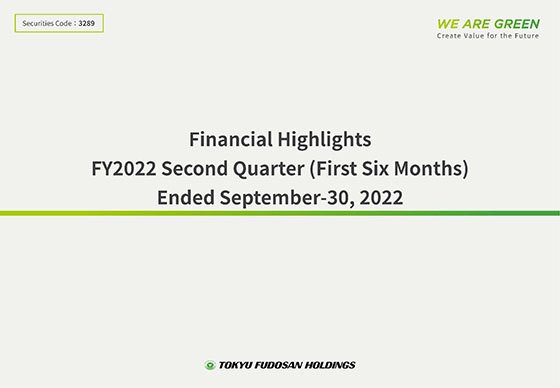 Financial Highlights FY2022 Second Quarter (First Six Months) Ended Semtember-30, 2022
